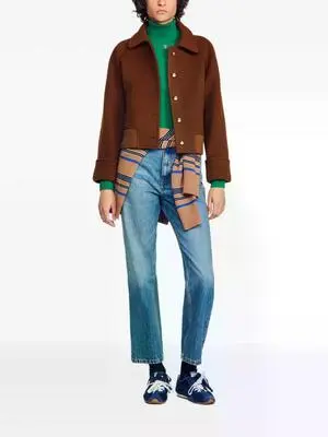 Sandro Button-up Wool-blend Jacket - Brown