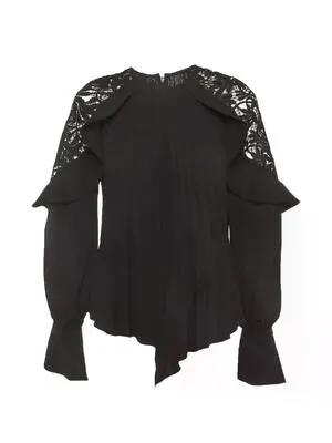 SELF-PORTRAIT Lace-details Pleated Blouse
