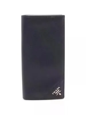 Prada 2010s Saffiano Leather Bi-fold Long Wallet - Black