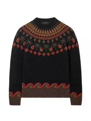 Alanui Sweet Winter Jacquard-knit Wool Sweater - Black