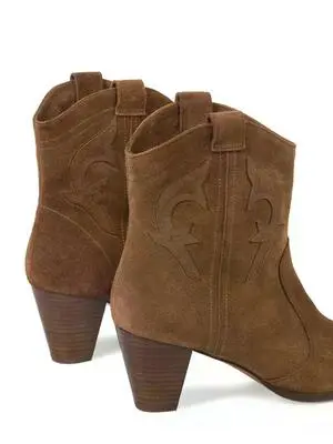 Ba&sh Casey Embroidered Western Ankle Boots