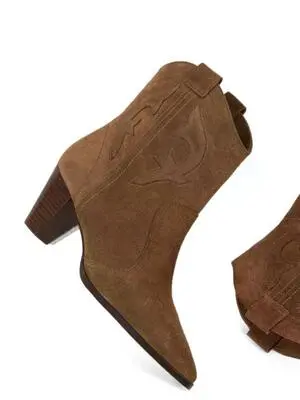 Ba&sh Casey Embroidered Western Ankle Boots