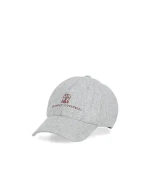 Brunello Cucinelli Logo-embroidered Curved Peak Cap - Gray