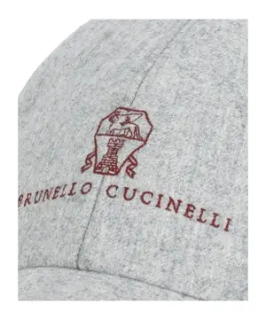 Brunello Cucinelli Logo-embroidered Curved Peak Cap - Gray