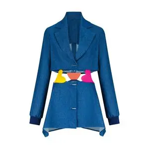 ÚCHÈ Three Heart Cut Out Denim Dress