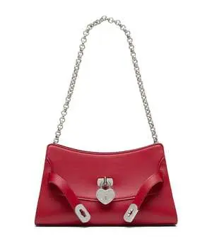 Alexander McQueen Mini Leather Locke Shoulder Bag - Pink