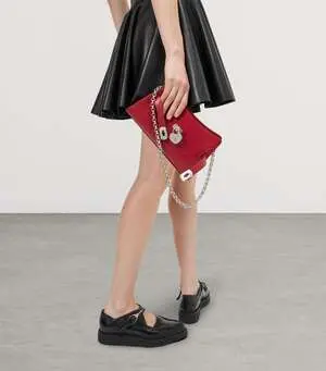 Alexander McQueen Mini Leather Locke Shoulder Bag - Pink