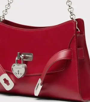 Alexander McQueen Mini Leather Locke Shoulder Bag - Pink