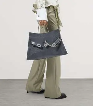 Alexander McQueen Calfskin Locke Top-handle Bag - Black