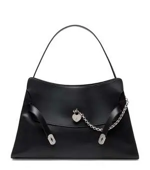 Alexander McQueen Maxi Calfskin Locke Top-handle Bag - Black