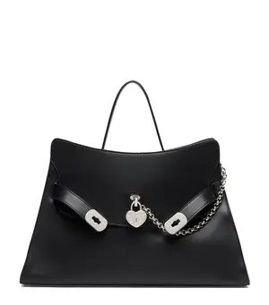 Alexander McQueen Calfskin Locke Top-handle Bag - Black
