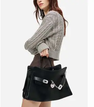 Alexander McQueen Calfskin Locke Top-handle Bag - Black
