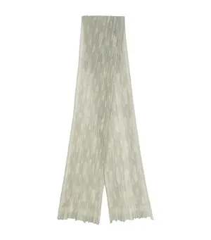 Alexander McQueen Silk Pleated Skull Scarf - Green