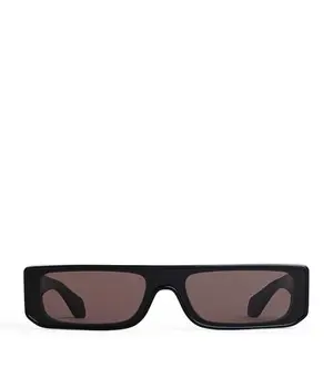 Alaïa Acetate Rectangle Mask Sunglasses - Black