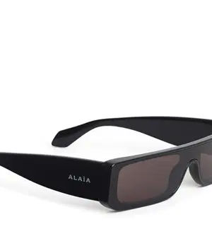 Alaïa Acetate Rectangle Mask Sunglasses - Black