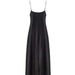 ÚCHÈ Crystal Staps Satin Slip Dress In Liquid