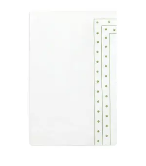 Loretta Caponi Cotton Stripes And Dots Super King Duvet Cover - White