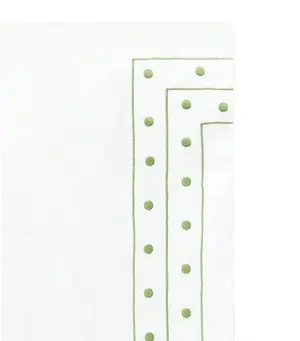 Loretta Caponi Cotton Stripes And Dots Super King Flat Sheet - White