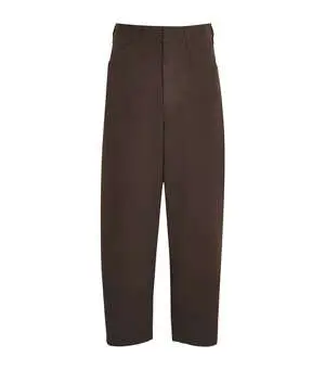 LEMAIRE Cotton Workwear Wide-leg Trousers - Brown