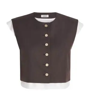 Sandro Wool-blend 2-in-1 Crop Top