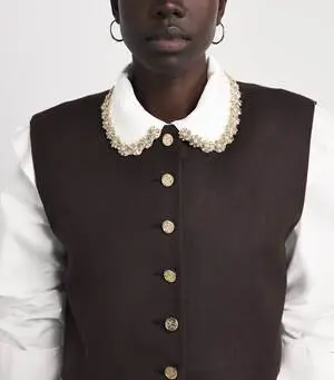 Sandro Cotton Jewel-collar Shirt