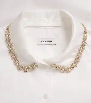 Sandro Cotton Jewel-collar Shirt