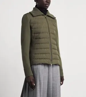Moncler Virgin Wool Padded Quilted Cardigan