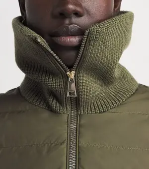 Moncler Virgin Wool Padded Quilted Cardigan