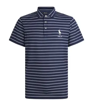 Rlx Ralph Lauren Stripe Tour Polo Shirt - Blue