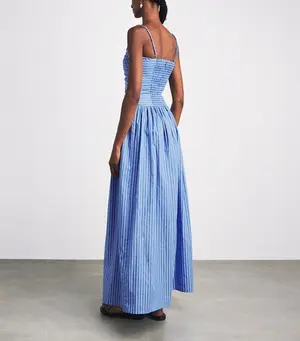 Faithfull The Brand Cotton Stripe Maxi Dress - Blue