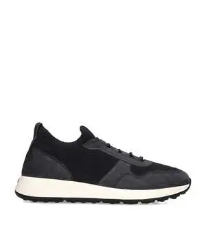 TOD'S Suede-knit Sportivo 79k Sneakers - Black