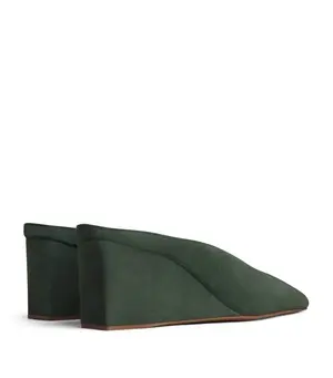 Alaïa Suede Cube Wedge Mules 75