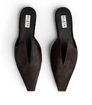 Alaïa Calf Hair Pointy Mules 25