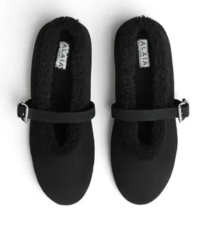 Alaïa Shearling Ballet Flats - Black