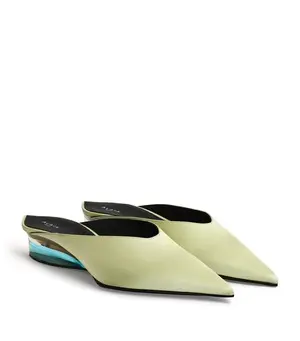 Alaïa Satin Invisible Wedge Mules 30