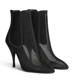 Alaïa Meshed Heeled Chelsea Boots 100