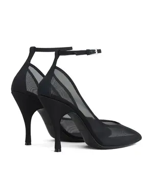Alaïa Mesh Ankle-strap Pumps 100 - Black