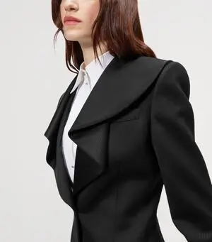 Alexander McQueen Wool Waterfall-collar Blazer