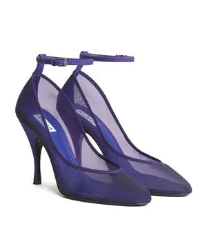 Alaïa Mesh Ankle-strap Pumps 100 - Blue