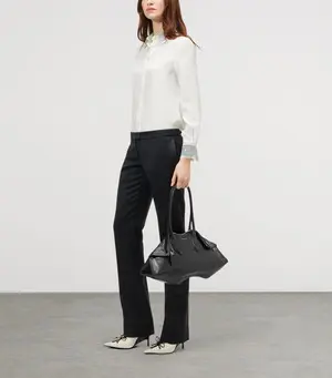 Alexander McQueen Silk Lace-trim Shirt