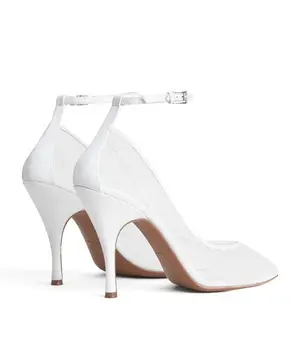 Alaïa Mesh Ankle-strap Pumps - White