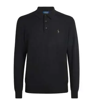 Polo Ralph Lauren Wool Polo Pony Long-sleeve Polo Shirt