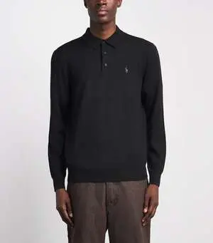 Polo Ralph Lauren Wool Polo Pony Long-sleeve Polo Shirt