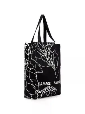 SAMSOE SAMSOE Saprint Logo-print Floral-print Tote Bag