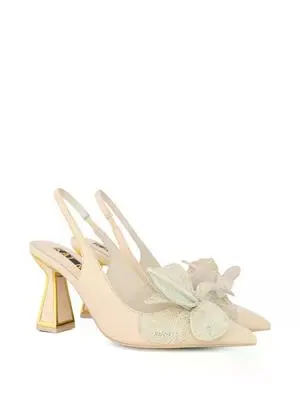 KAT MACONIE Henni Crystal-embellished Floral Slingback Pumps