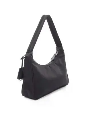 Prada 2010s Mini Re-edition 2000 Logo-plaque Handbag - Black