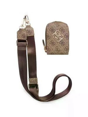 Guess Monogram-print Lanyard - Brown