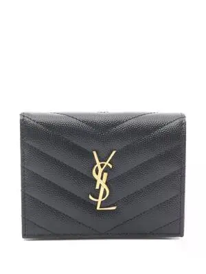 Saint Laurent Monogram Quilted Bi-fold Wallet - Black