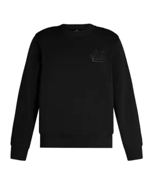 Etro Pegaso-appliqué Crew-neck Sweatshirt - Black