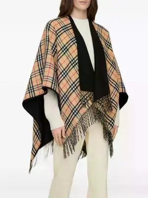 Burberry Reversible Check Wool Cape